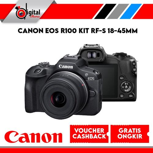 Promo Canon EOS R100 / R 100 Kit RF-S 18-45mm Mirrorless Camera R-100 ...