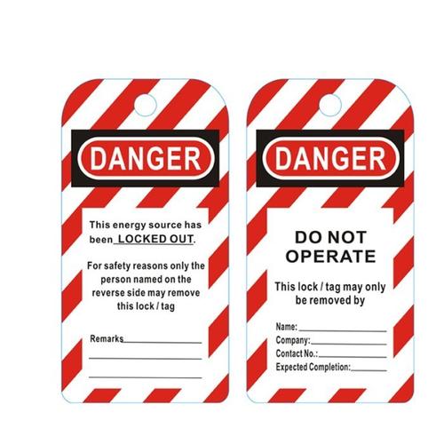 Jual TAG OUT LOTO PVC DANGER (Red/White) Locked Out Tag Out Out of ...