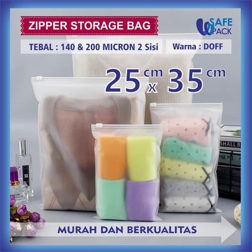 Jual packaging zipper storage bag pouch organizer ziplock 25x35 140&200 ...