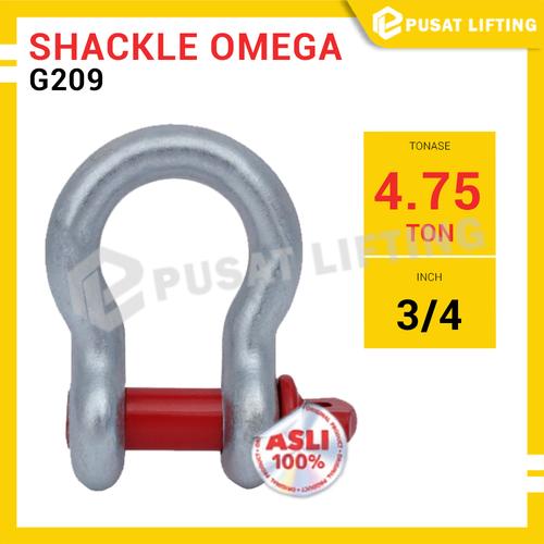 Jual Bow Shackle Omega 3/4 inch 4.75 Ton Screw Pin Model Type G 209 ...