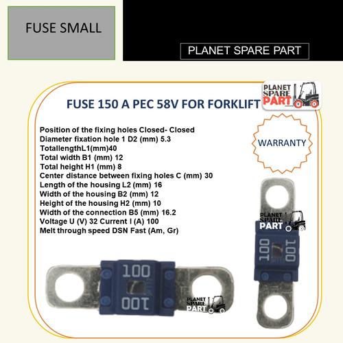 Jual Fuse 100A Small PEC BF1 Fuse 58V DC for Forklift PN 33190001 ...