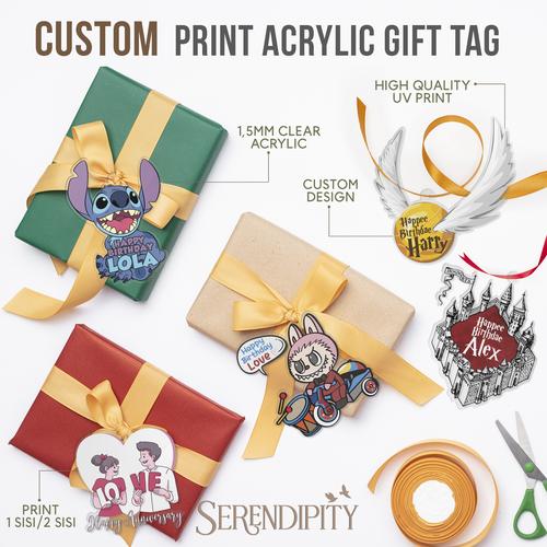 Jual Custom Gift Tag Akrilik Acrylic UV Print hang tag kartu ucapan ...