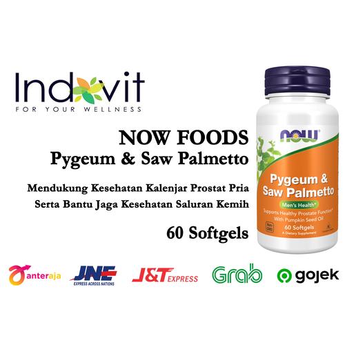 Jual Now Food Pygeum & Saw Palmetto 60gel Kesehatan Prostat Pria ORI ...