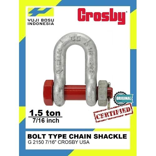 Jual Bolt Type Chain Shackle G-2150 7/16" (1,5 Ton) CROSBY USA - Kota ...