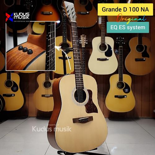 Jual gitar akustik elektrik original grande D100 NA preamp ES sistem ...