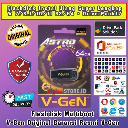 Jual Flash Disk V-Gen 64GB Multiboot + DriverPack Offline 17 + Sofware PC - Kota Medan ...