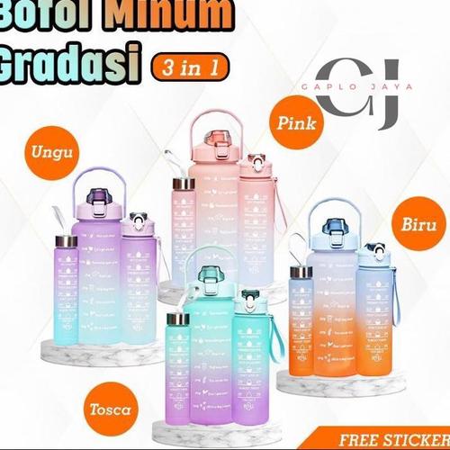 Jual BOTOL BERANAK GRADASI ISI 3 PCS BOTOL MINUM VIRAL BOTOL 2L GRADASI ...
