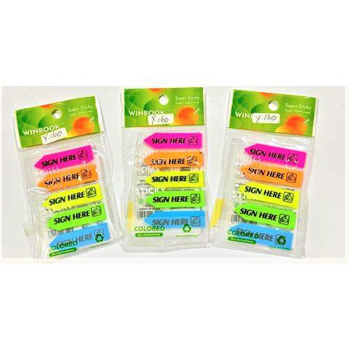 Jual Sticky Notes Tanda Tangan SIGN HERE Plastik 5 Warna Panah Indexer ...