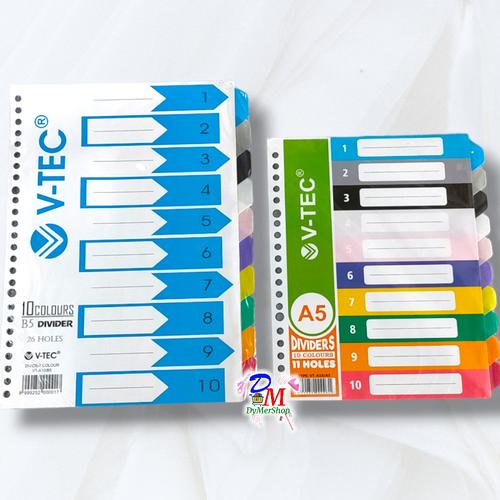 Jual v-tec binders dividers - pemisah - pembatas kertas binder - Kota ...
