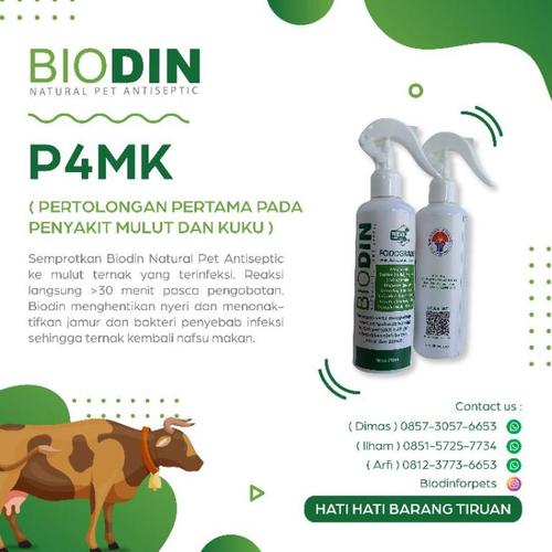 Jual Biodin Spray 250 ml Obat Luka Jamur Scabies Antiseptik Natural ...