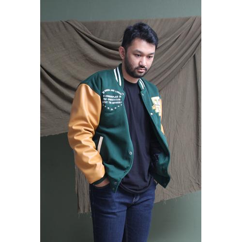 Jual VARSITY JACKET - GREEN COMPETITIVE Baseball Murah Bordir Special ...