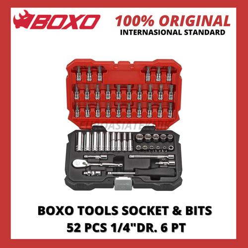 Jual BOXO | Socket Set & Bit Set 52 PCS 1/4" MASTER SERVICE SET (BXB004 ...