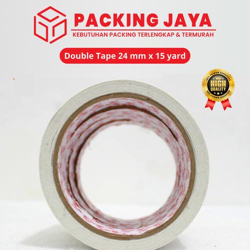 Jual DOUBLE TAPE KERTAS PUTIH 1INCH 24MM X 15YARD PER ROLL - Kota ...