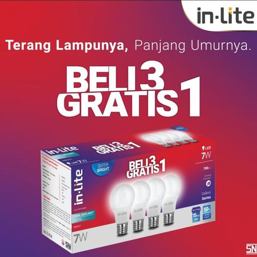 Jual Beli 3 Gratis 1 Lampu LED Paket Inlite 5W 5 Watt INB007 - Kuning ...