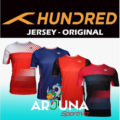 Jual HUNDRED JERSEY BADMINTON | T-SHIRT | KAOS OLAHRAGA ORIGINAL - RED ...