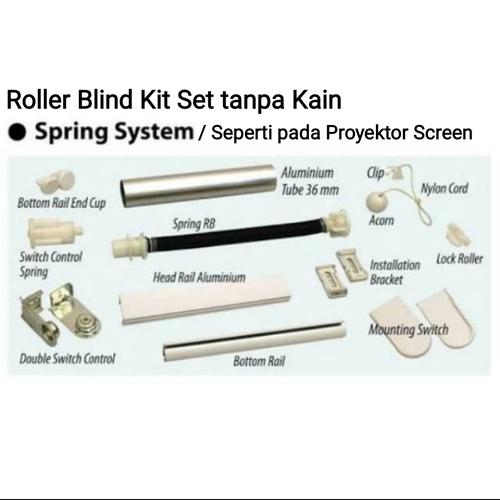 Jual Roller Blind Kit Set Lengkap tanpa Kain Komponen Type Spring ...