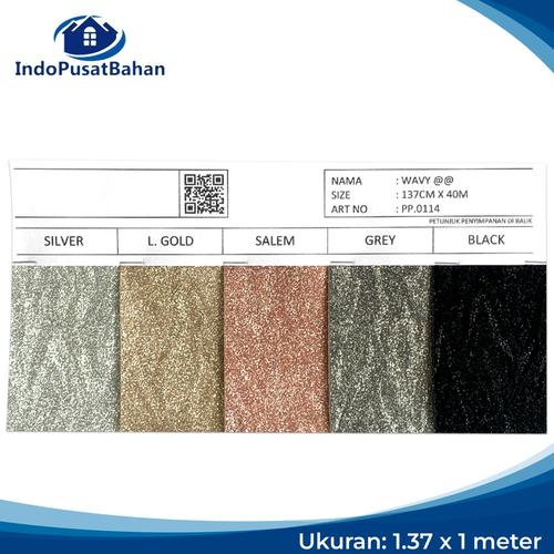 Jual Kulit Imitasi / Bahan Sintetis (Kain Oscar) - Wavy - Black - Kab ...