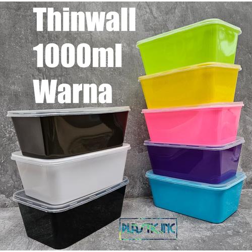 Promo Thinwall 1000 ml Warna/Box Kotak Plastik Warna/Thinwall Warna ...
