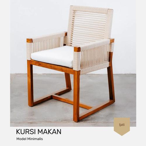Jual Kursi Makan Jati Minimalis Modern Dengan Anyaman Tali Rope - Kab ...
