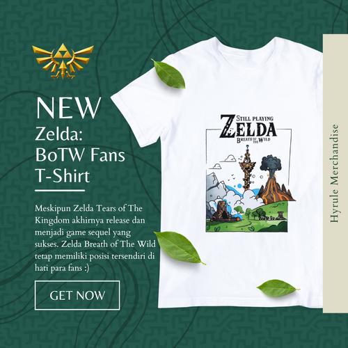 Jual Zelda BoTW Fans T-Shirt Pria Wanita Zelda BoTW & ToTK - L - Kab ...