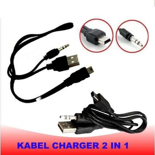 Jual Kabel AUX 2 in 1 Jack 3.5mm Mini USB / Micro USB Charger Input USB ...