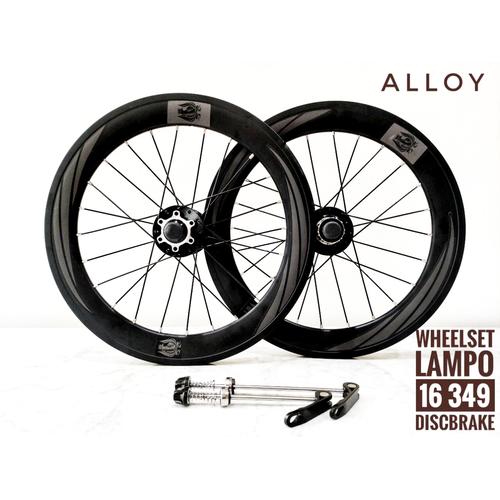 Promo WHEELSET LAMPO 16 349 / 20 406 / 22 451 DISC BRAKE V-BRAKE LIKE ...
