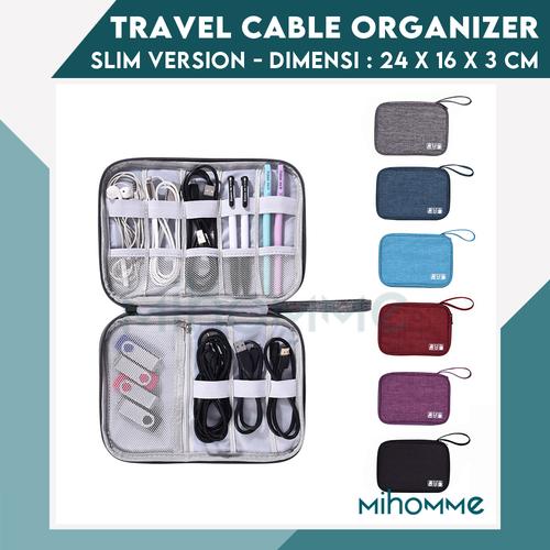 Jual Travel Pouch Cable Gadget Organizer Bag Tas Penyimpanan Kabel Slim ...