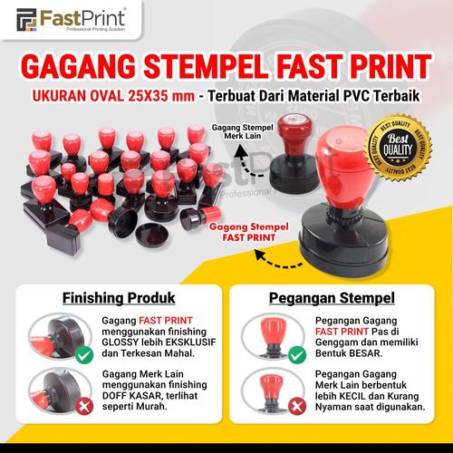 Jual Fast Print Gagang Stempel Flash Model Oval Ukuran 25X35 MM - Kota ...