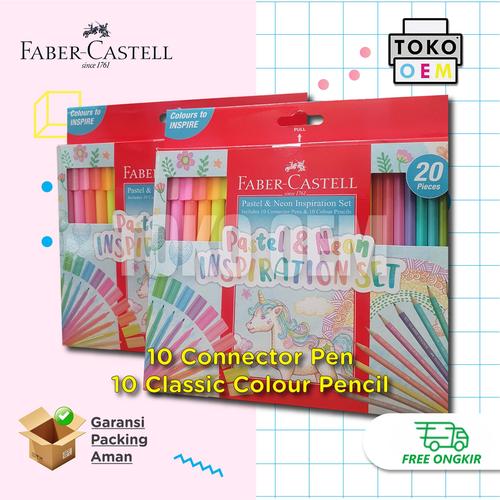 Jual FABER CASTELL PENSIL SPIDOL CONNECTOR PASTEL NEON INSPIRATION SET ...