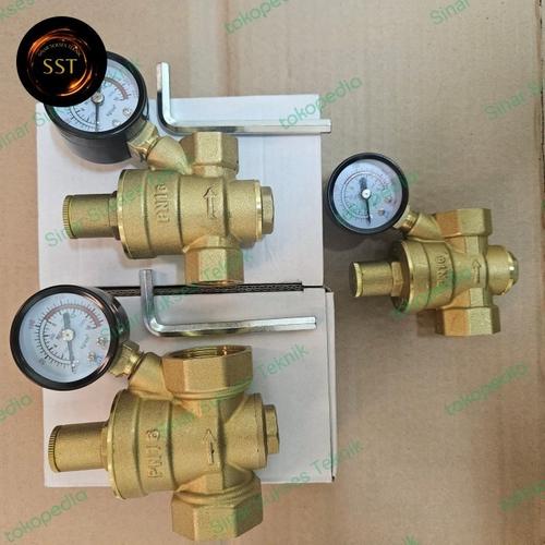 Jual Pressure Reducing Valve / PRV Drat 3/4" Inch Kuningan + Pressure ...