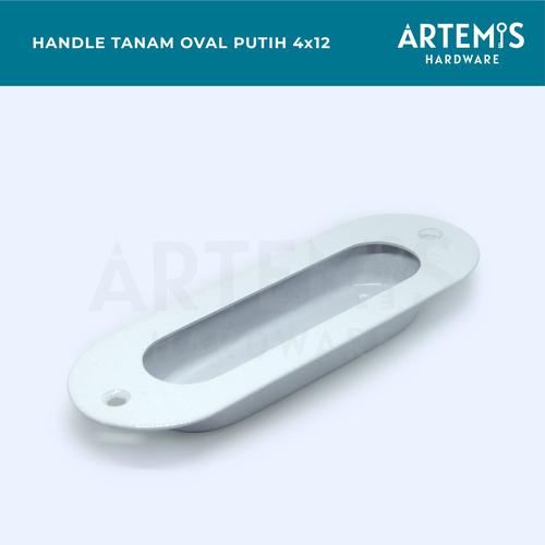 Jual Handle tanam 4x12 Oval - Gagang Pintu Geser Putih - White Pull ...
