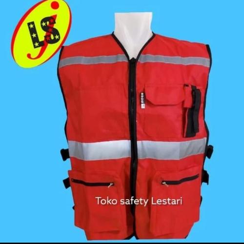 Jual ROMPI SAFETY / SAFETY VEST BAHAN TASLAN MERAH SCOTLIGHT BIASA XXL ...