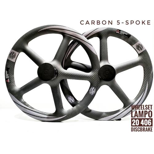 Promo WHEELSET LAMPO CARBON 5-SPOKE 16 349 / 20 406 / 22 451 DISC & V-B ...