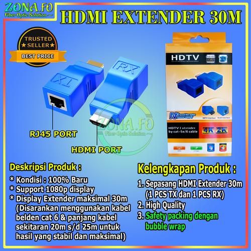 Jual Hdmi Extender 60m Hdmi Extension Over Kabel LAN Ethernet RJ45 ...