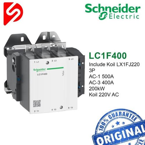 Jual Kontaktor Lc1F400 220Vac 3P 500A 200Kw Contactor Tesys F Schneider ...