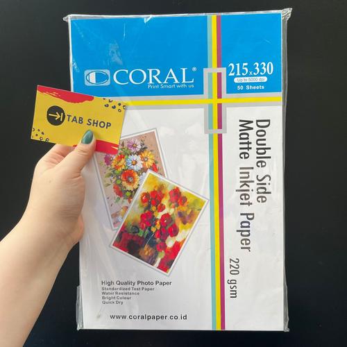 Jual CORAL DOUBLE SIDE MATTE INKJET PAPER F4 220 GSM 50 SHEETS ...