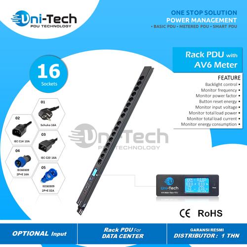 Jual Colokan Listrik Rack PDU 16 Sockets DIN49440 with AV6 Meter, Input ...