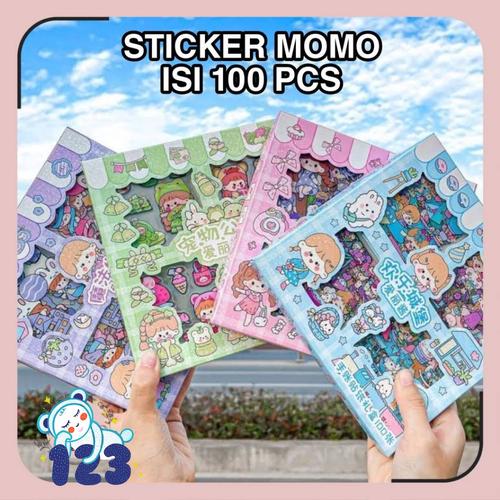 Jual Stiker momo 100 lbr Sticker anak Kartun Korea Lucu Anti Air Stiker ...