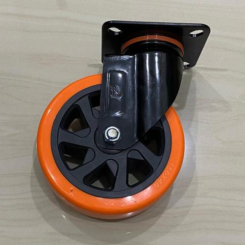 Jual roda PU orange 6 inch hidup roda troly steling rak kualitas bagus ...