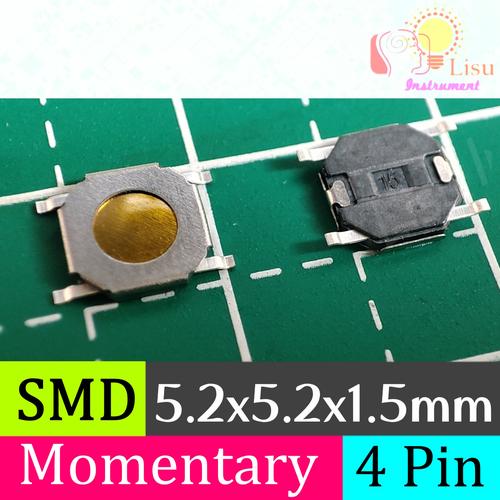 Jual 5.2x5.2x1.5mm SMD Micro Switch Button 4 Feet 4 PIN Momentary ...