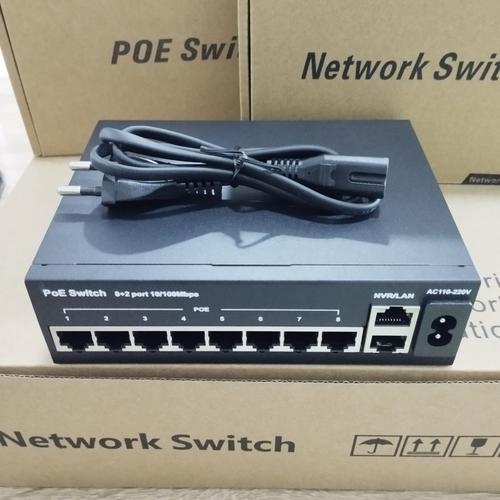 Jual POE switch 8 port ch 8+2 POE network switch ineternet adaptor ...