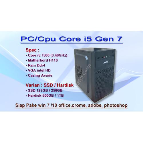 Jual PC/CPU Core i5 Gen7 Ddr4 Komputer Rakitan - MOBO Baru, HDD 500GB ...
