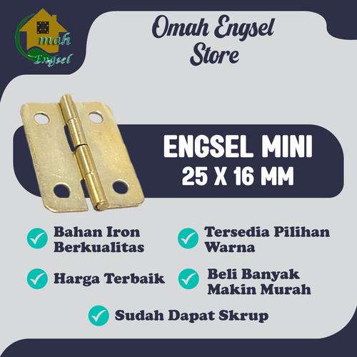 Jual +Skrup Engsel Mini 25x16 mm (10 pcs) engsel kecil ujung tumpul ...