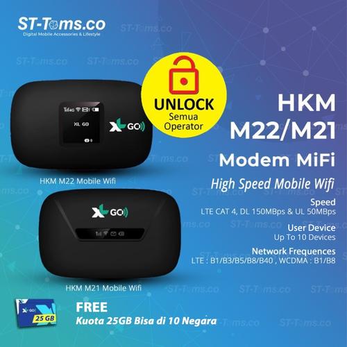 Promo HKM 001 HKM001 Modem Mifi Wifi 4G Unlock Free Kuota XL Go Izi ...