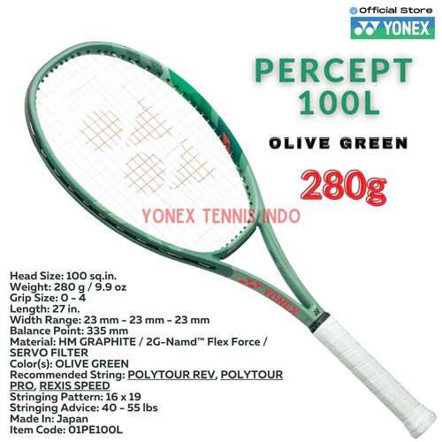 Jual Yonex PERCEPT 100L - 280 gram Olive Green - racket tennis ...