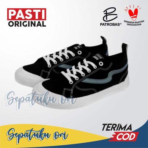 Jual Sepatu Patrobas Glare Low Black White Original | Sneakers Pria ...