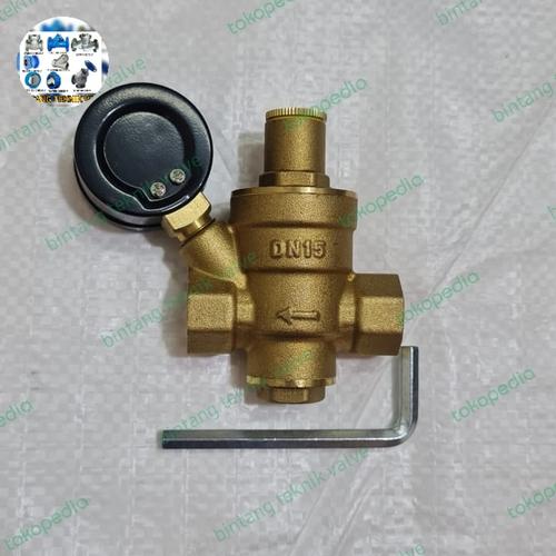 Jual pressure reducing valve PRV 1/2" inch DN15 PN16 kuningan drat ...