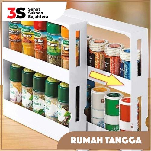Jual JFactory Rak Botol Bumbu Dapur Spice Bottle Storage Rack 2 Layer ...