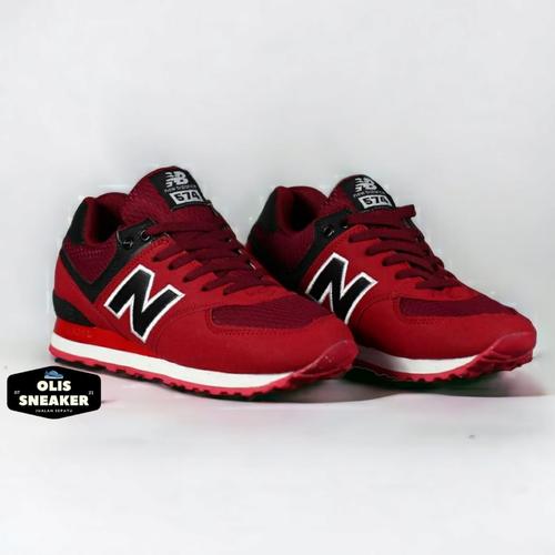 Jual Sepatu Pria Warna Merah Sneakers Balance 574 Encap Red Black - 39 ...
