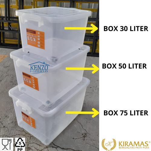 Jual Container Box Transparan Bening 30 50 75 Liter Kiramas Storage Box ...